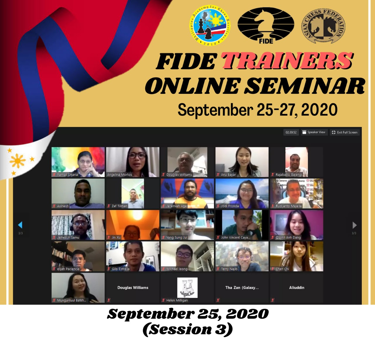 Results for the FIDE Trainer Seminar (East Asia & Oceania) 26-27 ...